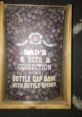 Dad's Beer collection Bottle cap bank box with Bottle opener! Father's ...