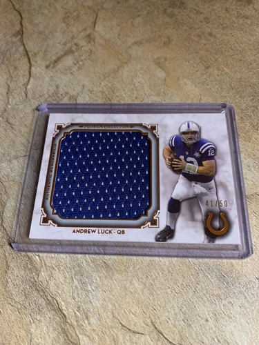 2014 Topps Museum Collection Andrew Luck Rookie Jumbo Patch Relic Gold ...