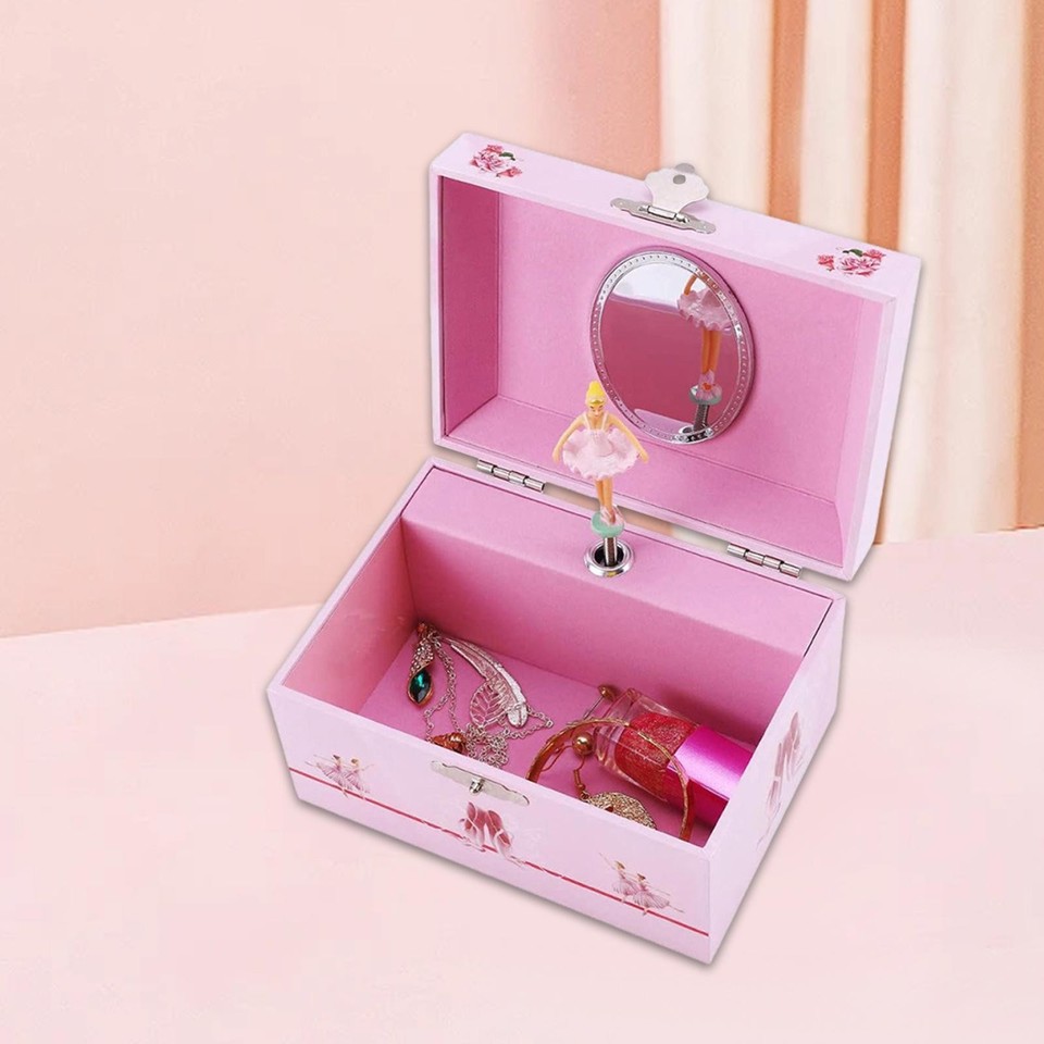 Jewelry Storage Music Box Pink Dance Ballet Music Box Multifunction ...