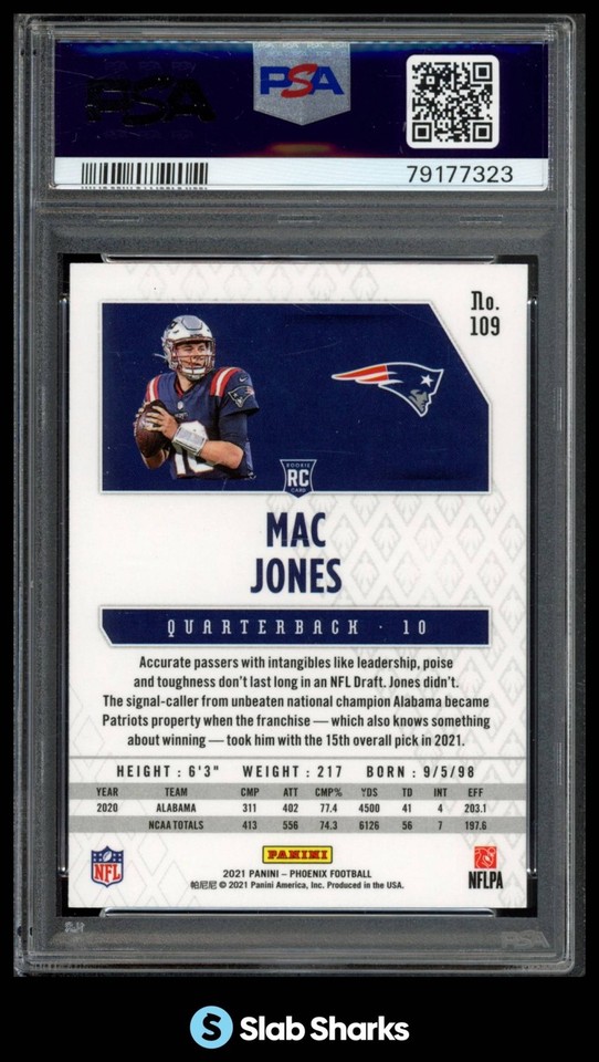 2021 PANINI PHOENIX #109 MAC JONES FIRE BURST RC ROOKIE PSA 10 | eBay