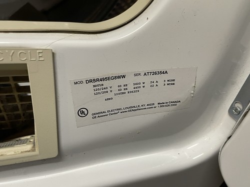 Moving Sale- GE Electric Dryer DRSR495EG8WW With 4-prong Plug ...