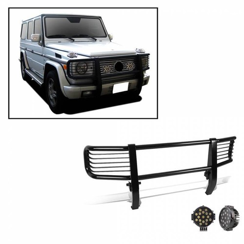 Black Horse Grille Guard Kit Black Fits 1999-2010 Mercedes-Benz G500 ...
