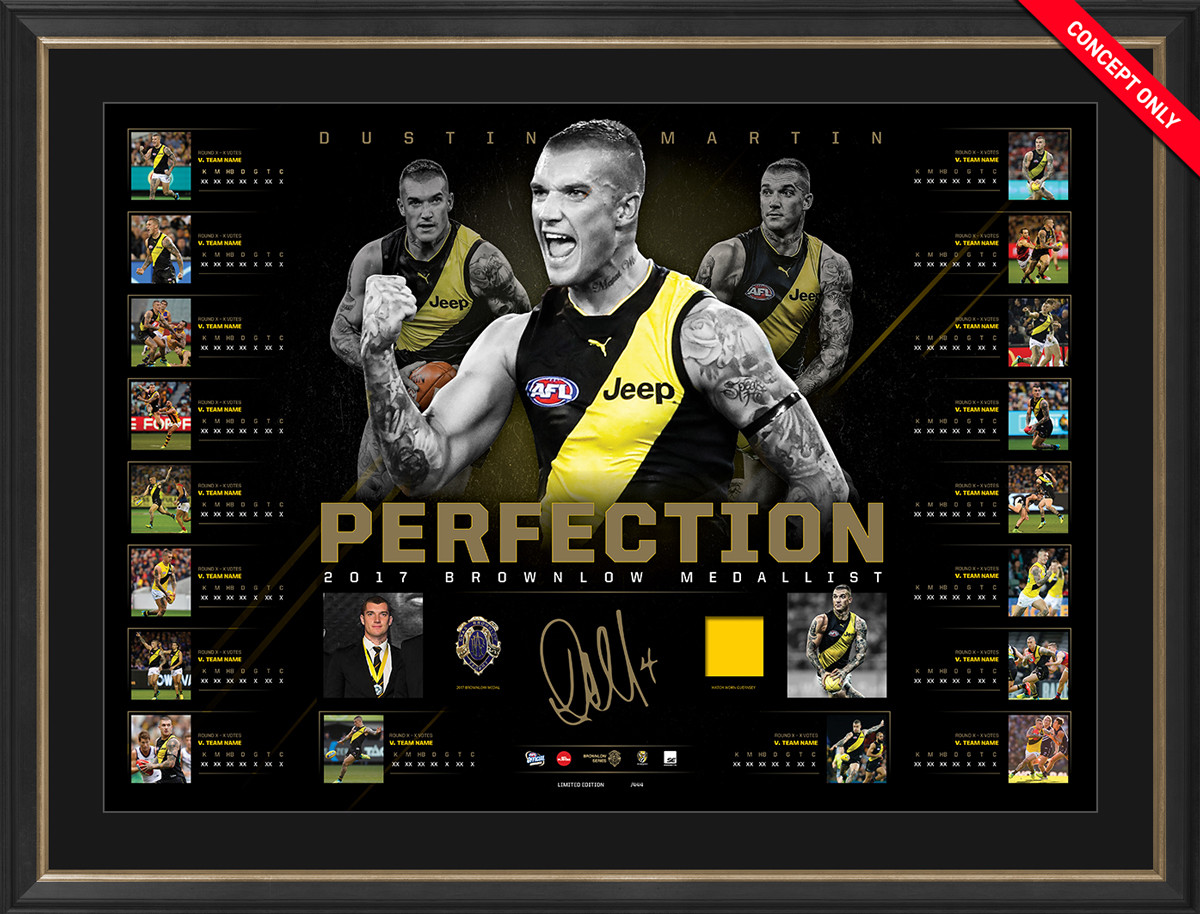 DUSTIN DUSTY MARTIN PERFECTION LTD ED SIGNED 2017 BROWNLOW MEDALLIST ...