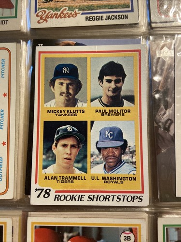 1978 Topps Rookie Shortstops Paul Molitor Alan Trammell Rookie Card ...