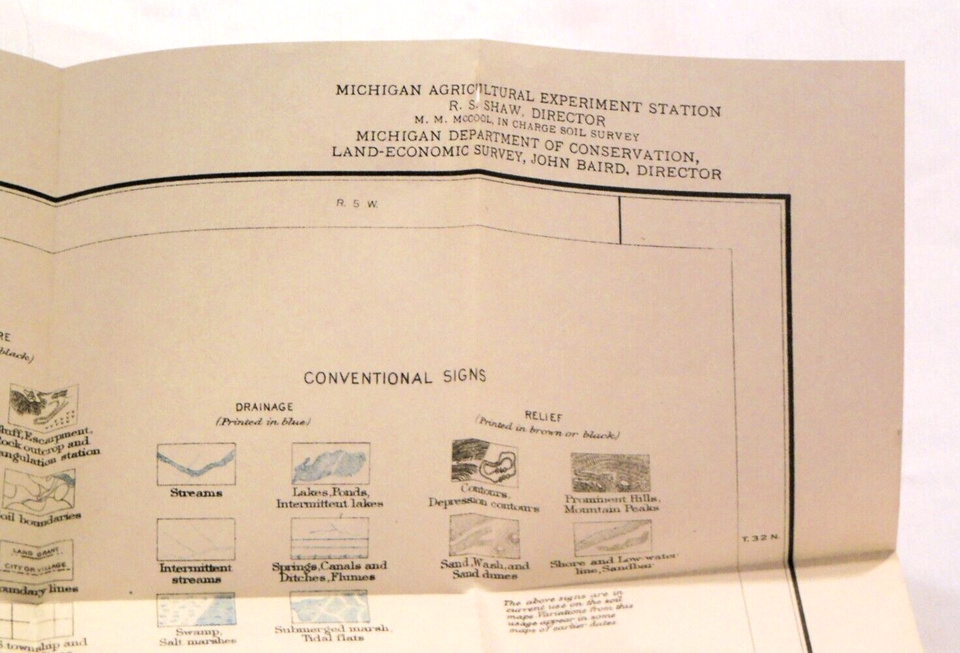 Antrim County Northern Michigan Soil Survey 1928 with Large Color Fold ...