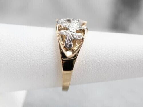 3.00Ct Round Cut Lab-Created Diamond Shriner Symbol Ring 14k Yellow ...
