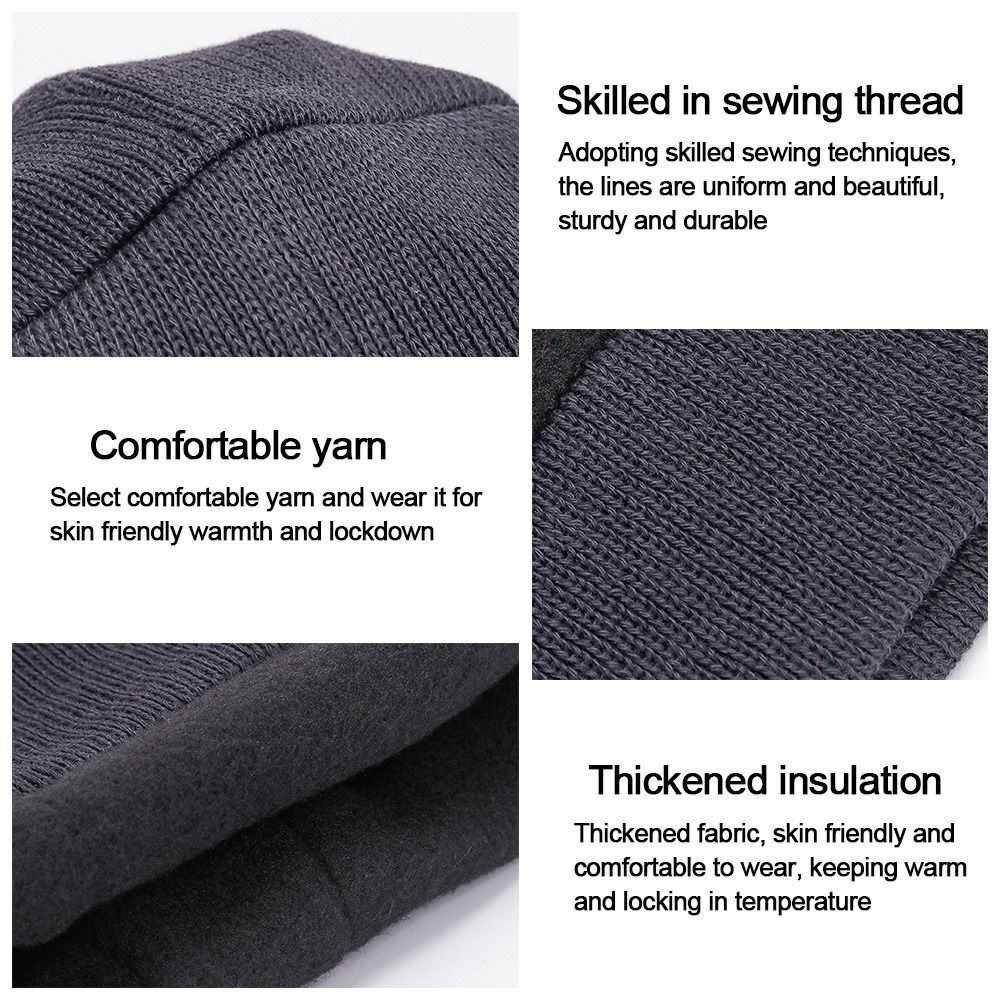Solid Color Beanies Windproof Ear Warmer Cap Winter Warm Warm Hat Men ...
