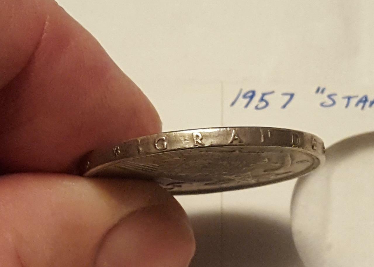 1957 Spanish 50 PTAS, star 58 coin with UNA GRANDE LIBRE on The Edge ...