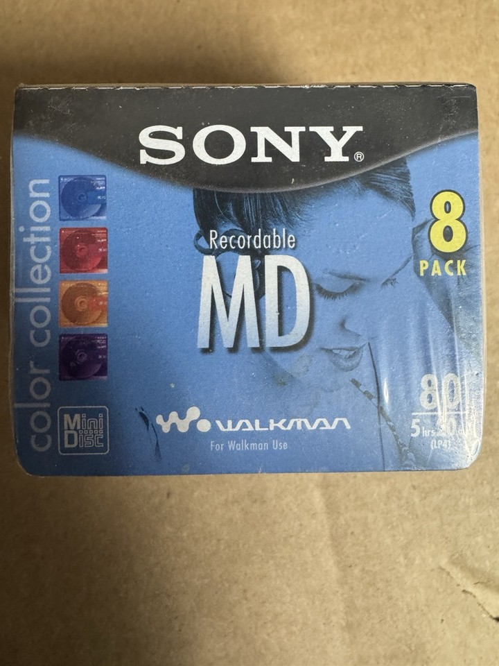 Sony Recordable MD Mini Disc 8 Pack Color Collection SEALED #8MDW80CL ...