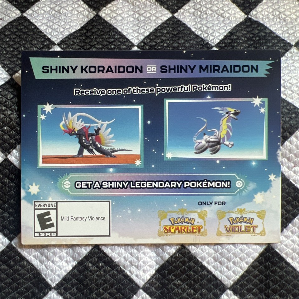 Pokemon Scarlet and Violet: Gamestop Shiny Miraidon OR Koraidon Code | eBay