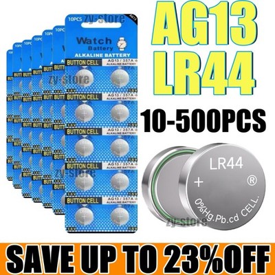 LR44 AG13 Cell Coin Watches Battery L1154 357 SR44 Alkaline Batteries ...