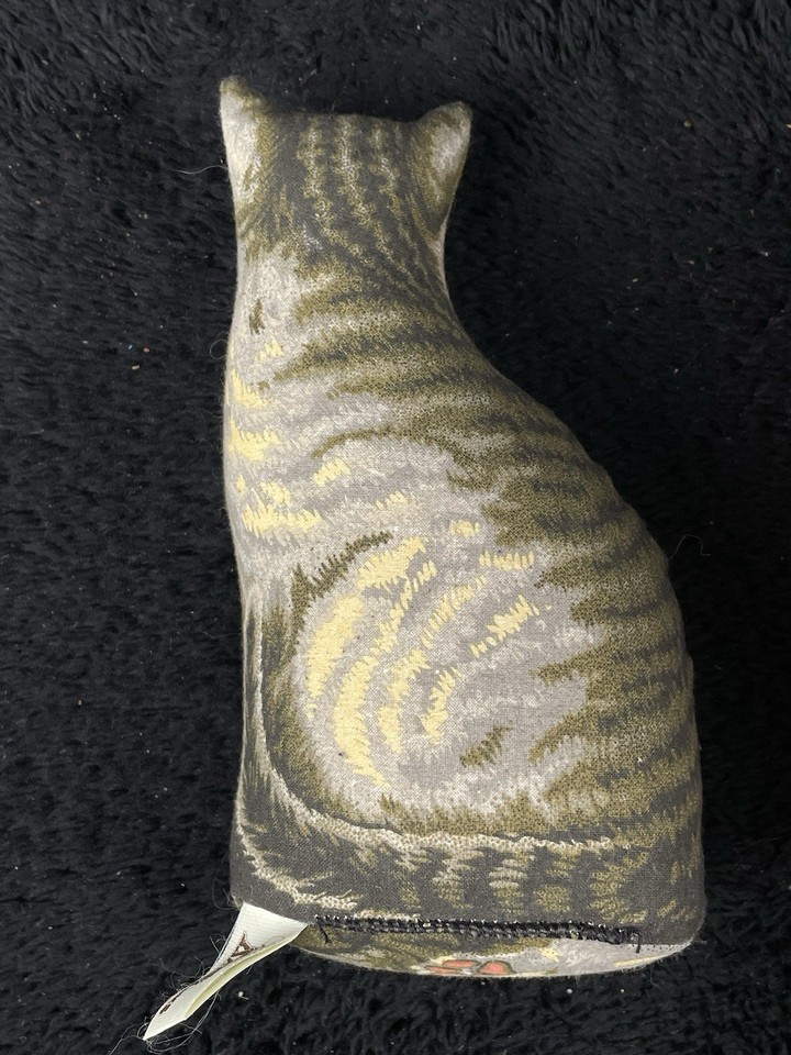 Vintage TOY WORKS 7" Cat Figure Pillow Tabby Striped Stuffed Animal ...