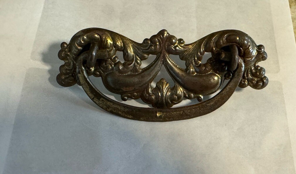 Anitque Metal Drawer Pulls Embossed 3" Hole to Hole | eBay