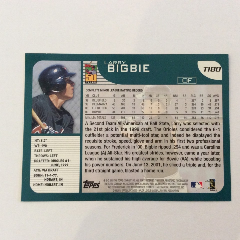 2001 Topps Traded T180 Larry Bigbie Baltimore Orioles | eBay