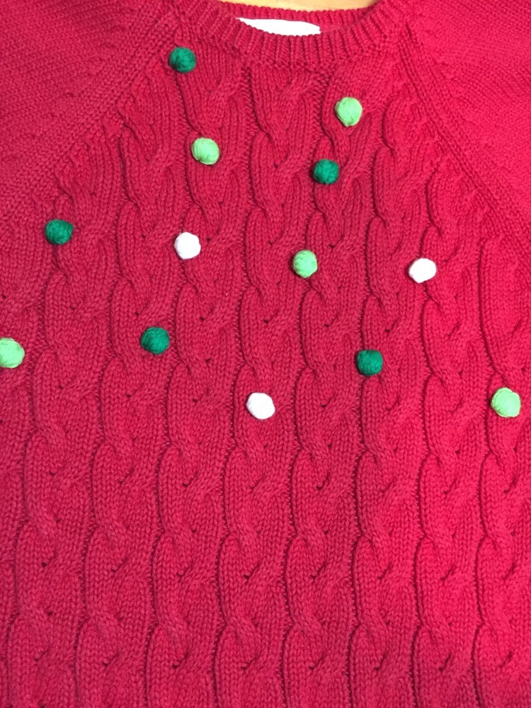 Rare Editions Girls Sz. 6 Christmas Holiday Cable Knit Pom Pom Sweater ...