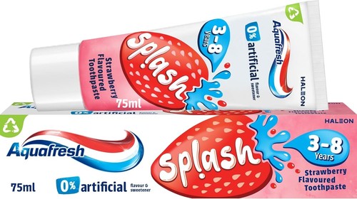 Aquafresh Splash Toothpaste 3-8 years, Kids Toothpaste, Strawberry ...