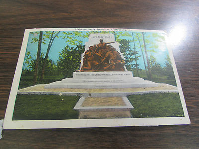 VINTAGE - ALABAMA STATE MEMORIAL, GETTYSBURG PA POST CARD - VG | eBay
