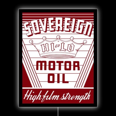 Sovereign HI LO Motor Oil NEW LED Hanging Lighted Sign: 18x23" | eBay