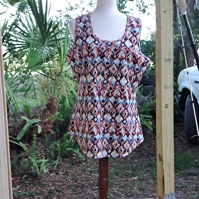 LuLaRoe Top Womans 2X Sleeveless Tank Colorful Geometric Print Soft ...