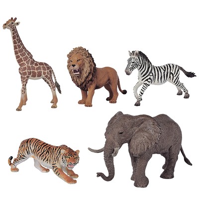 Simba Toys Safari Animals Set 5 Realistic Wild Animal Figures for Kids ...
