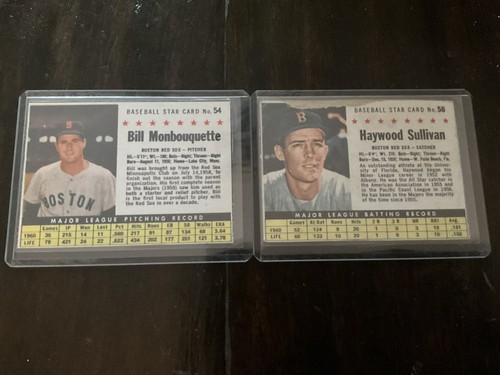 1961 Post cereal baseball cards Boston Red Sox Hand Cut Two Card Lot 54 ...