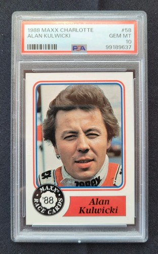 1988 Maxx Charlotte Alan Kulwicki NASCAR Rookie Card #58 Graded PSA 10 ...
