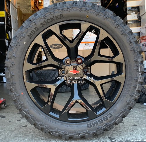 22'' DODGE RAM 1500 2WD 4X4 6X139.7 22X9 GLOSS BLACK WHEELS 33X12.50R22 ...