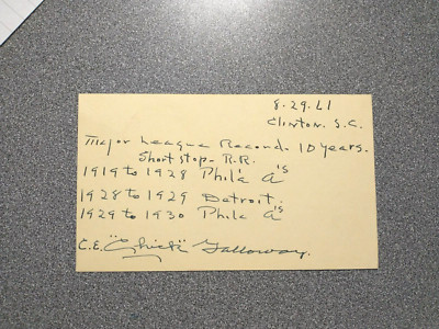 CHICK GALLOWAY A'S VINTAGE SIGNED AUTOGRAPHED 1961 GPC - FREE SHIPPING ...