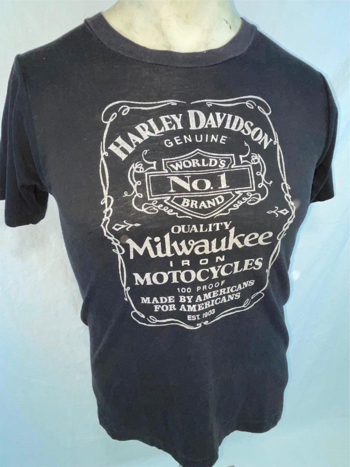 VTG 70S 80S 100%PROOF HARLEY DAVIDSON MOTORCYCLE BIKER MID STATE EDISON ...