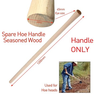 120CM Full Size Wooden Digging Hoe Handle Garden Farm Ground Digging ...