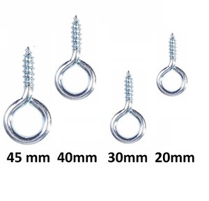 HEAVY DUTY SCREW IN EYE HOOKS 20mm - 45mm Metal/Wood/Thread/Twist/Ring ...