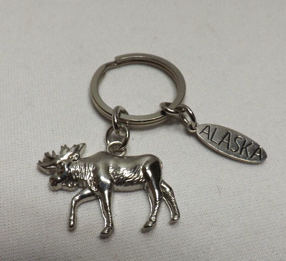 Vintage Moose Figure Alaska KEYCHAIN - SILVER FINISH | eBay