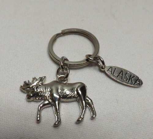 Vintage Moose Figure Alaska KEYCHAIN - SILVER FINISH | eBay