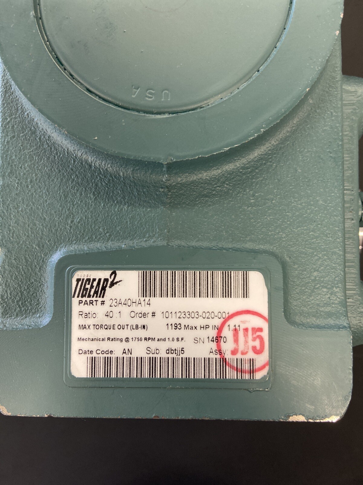 Tigear-2 Reducer 23A40HA14. 40:1. 1193 Max Hp | eBay