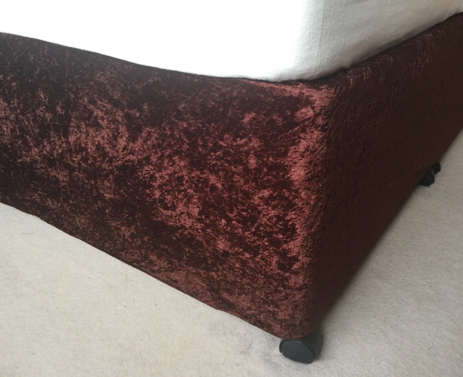 Elasticated Bed Valance Divan Base cover Bed wrap in crushed velvet ...