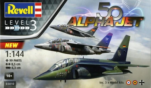 REVELL MODELS 1/144 ALPHA JET 50TH ANNIVERSARY MODEL KIT, 3-PACK, WITH ...