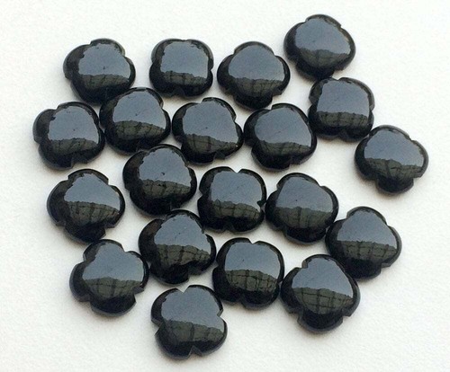 15mm Onyx Noir Déguisement Floral Cabochons, 5 Pièces Trèfle Forme Plat ...
