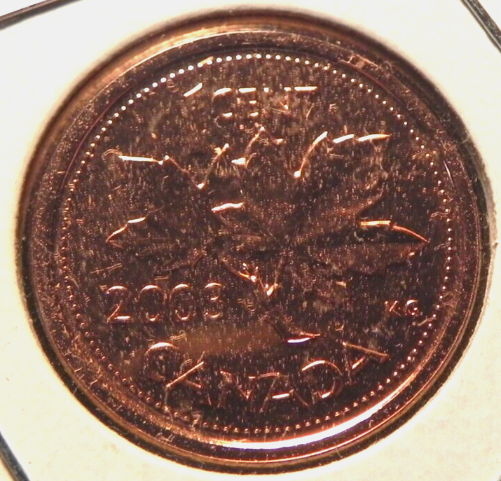 2003P UNC Canadian Canada Penny 1 One Cent Maple Twig Old Effigy STEEL ...
