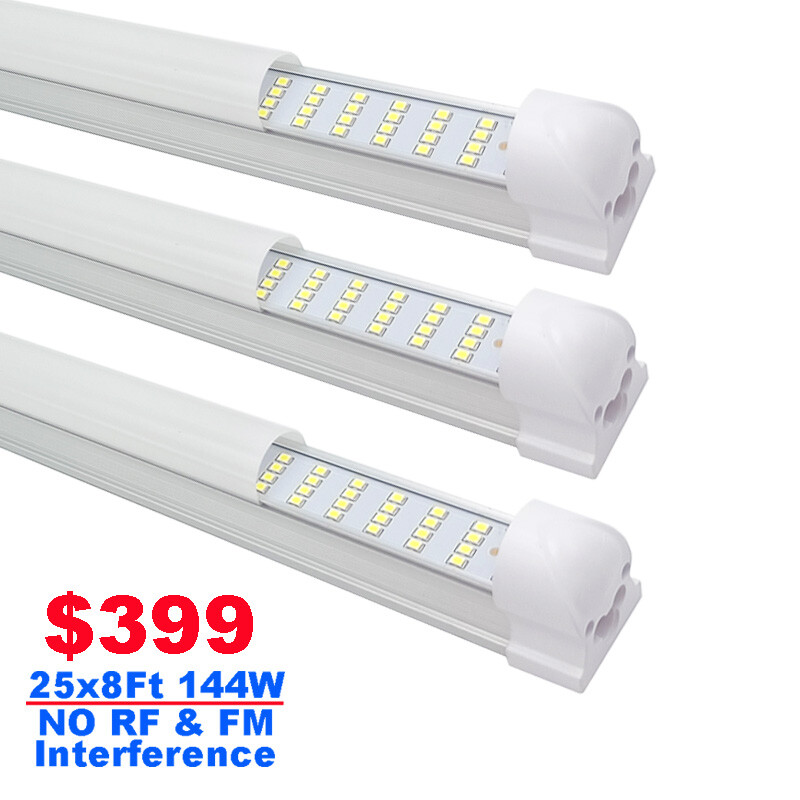 T8 8FT LED Shop Lights Linkable Fixture 144W LED Garage Light High ...