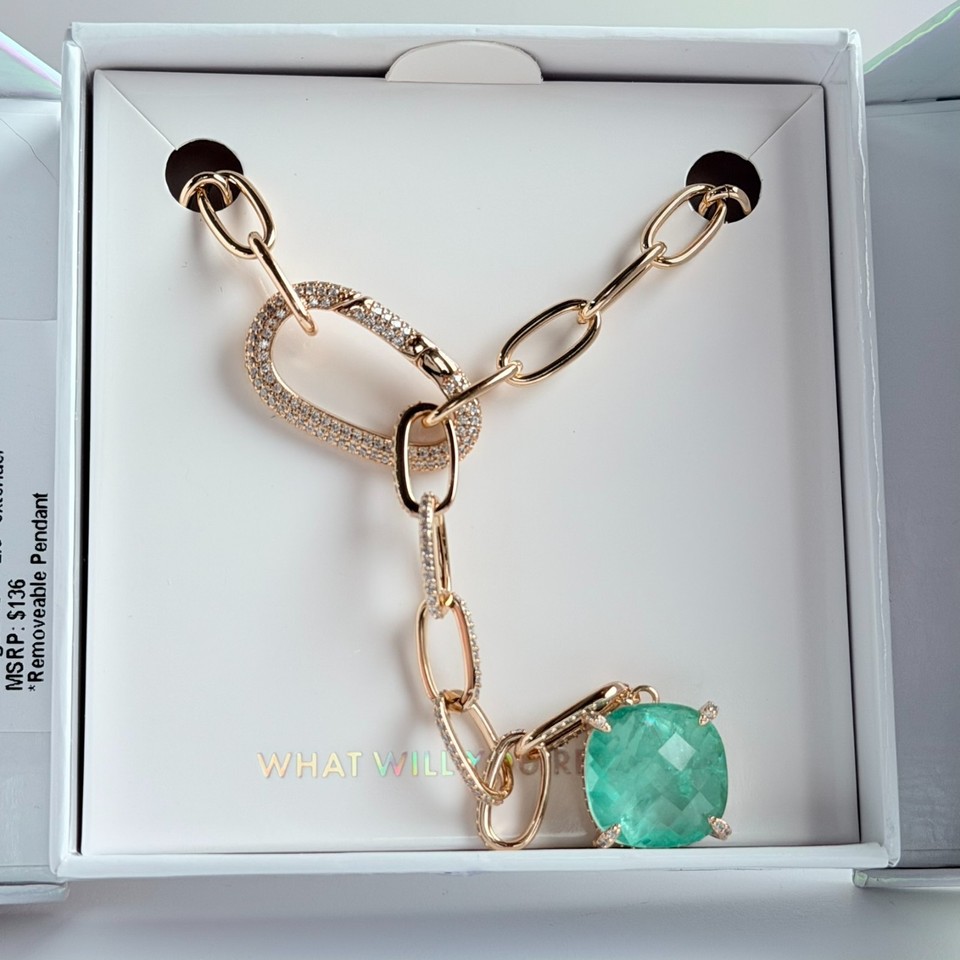 Bomb Party MHA Necklace "Your Heart Knows The Way" Aquamarine on Gold ...