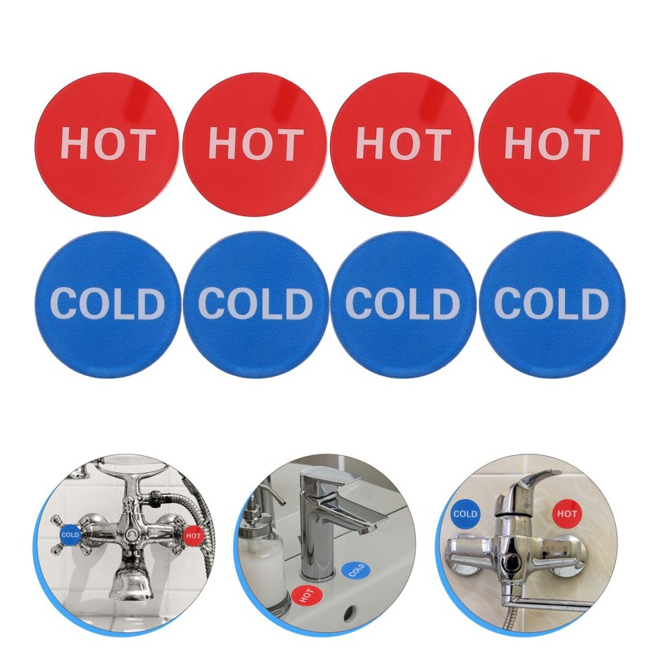 Pairs Self Stick Hot Cold Water Labels Red Blue Faucet Indicator ...