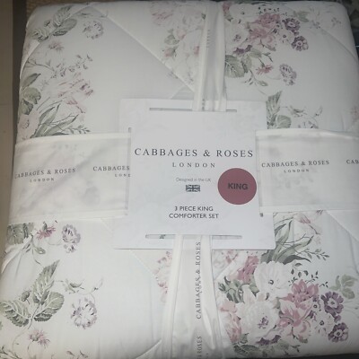 Cabbages and Roses King Comforter 2 King Shams Peony New | eBay