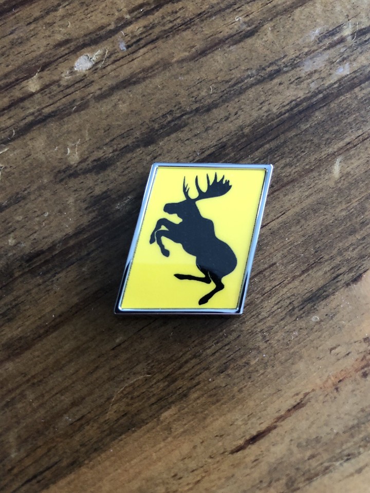 GENUINE Traditional Prancing Moose VOLVO 1” Hard Chrome Badge Slash ...