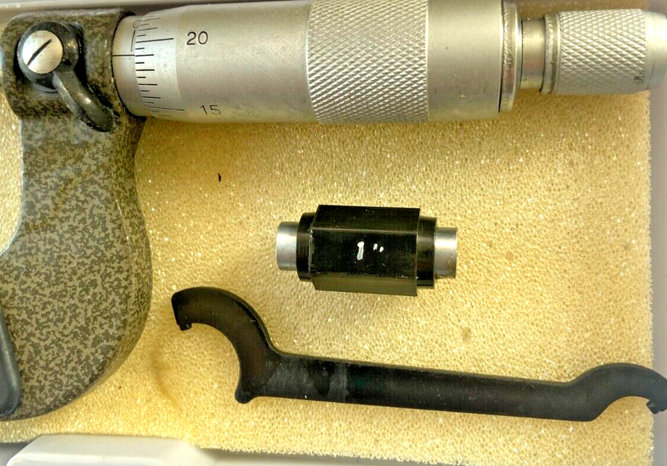 Outside Micrometer 1 to 2 inch X 0.0001" Solid Metal Frame carbide tip ...