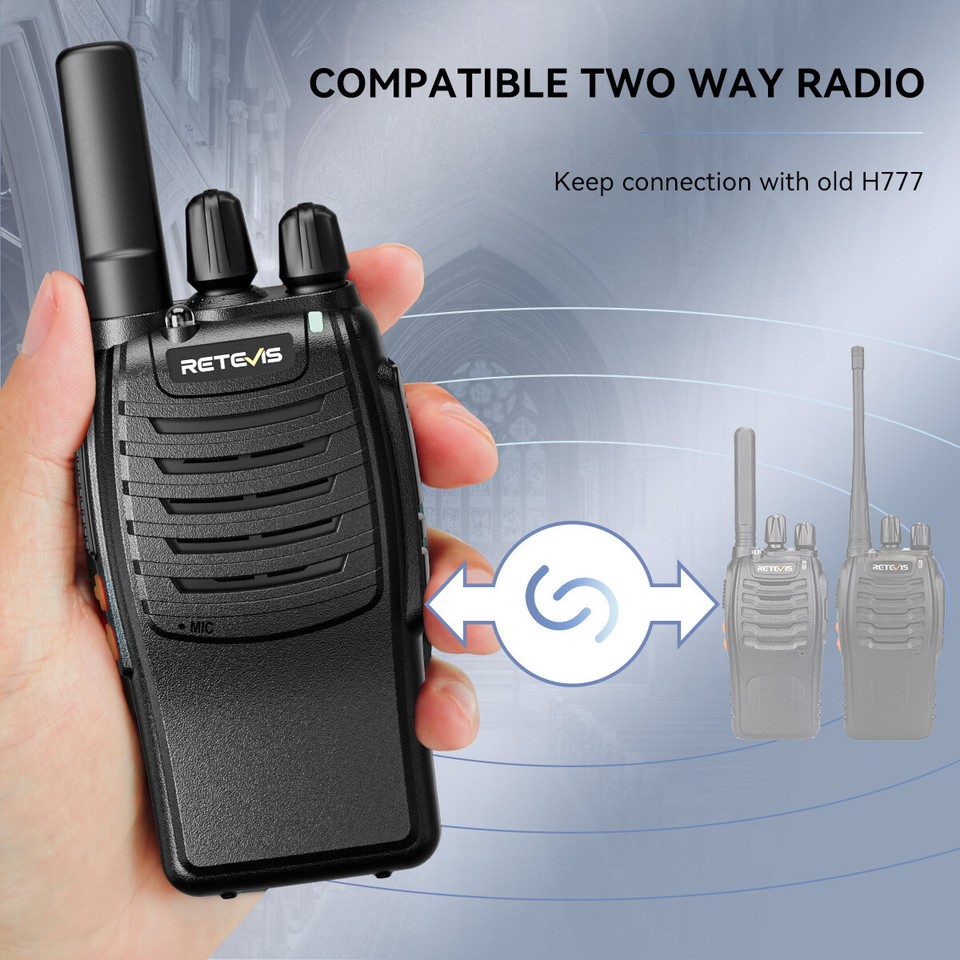 Retevis H777 Walkie Talkies Long Range 2W Rechargeable FRS Two Way ...