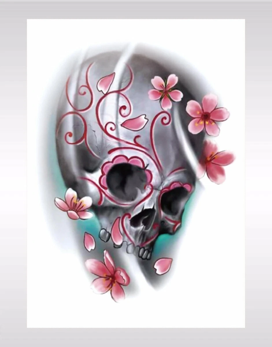 Sugar Skull Back Tattoo