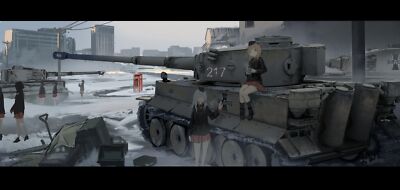 Anime girls und panzer tiger i tank itsumi erika winter playmat gaming ...