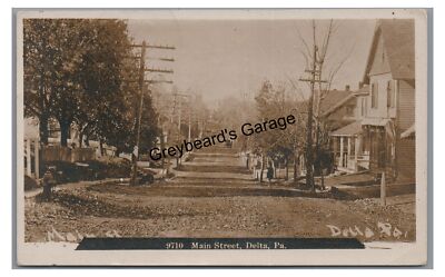 RPPC Main Street View DELTA PA York County Pennsylvania 1911 Real Photo ...