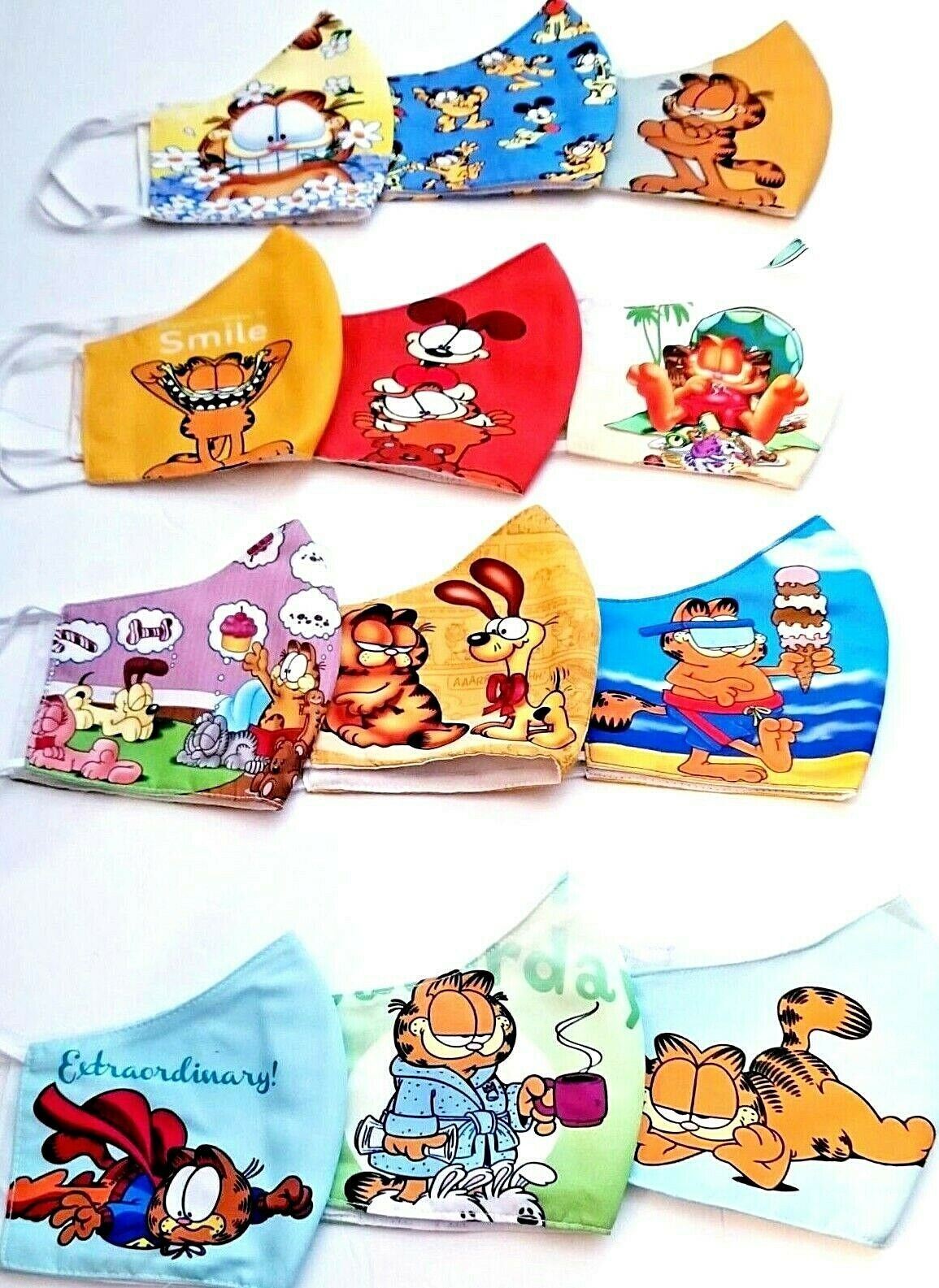 GARFIELD Fat cat FACE COVER MASK ADULT Garfield cat Odie dog cartoon ...