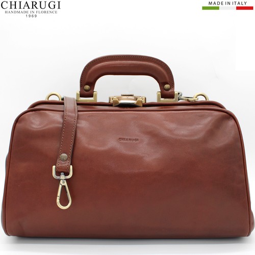 CHIARUGI Made in Italy Tuscan vegetable tanned leather doctor bag ...
